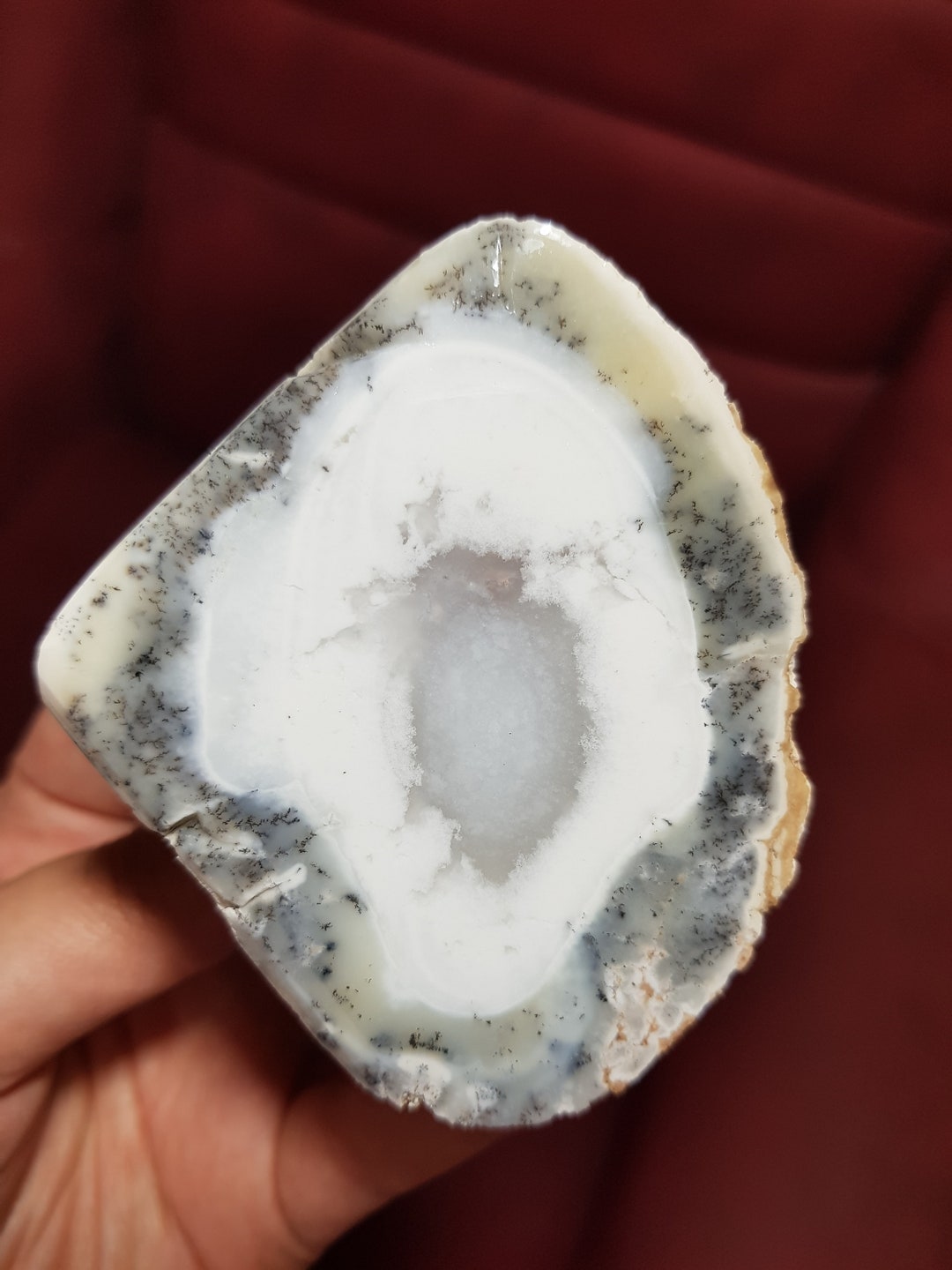 Split Merlinite - Dendritic Opal, Dendrite Agate, White Blue Opal - Etsy