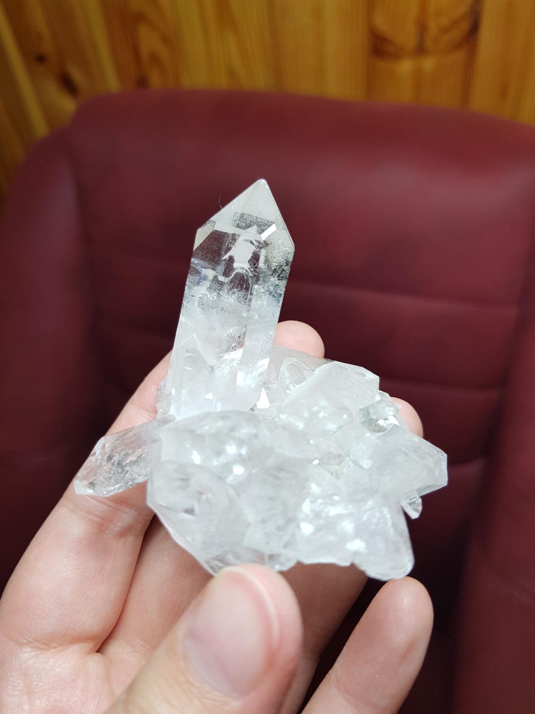 Clear Quartz Cluster With Rainbow Reflection – High Vibration Crystal ...