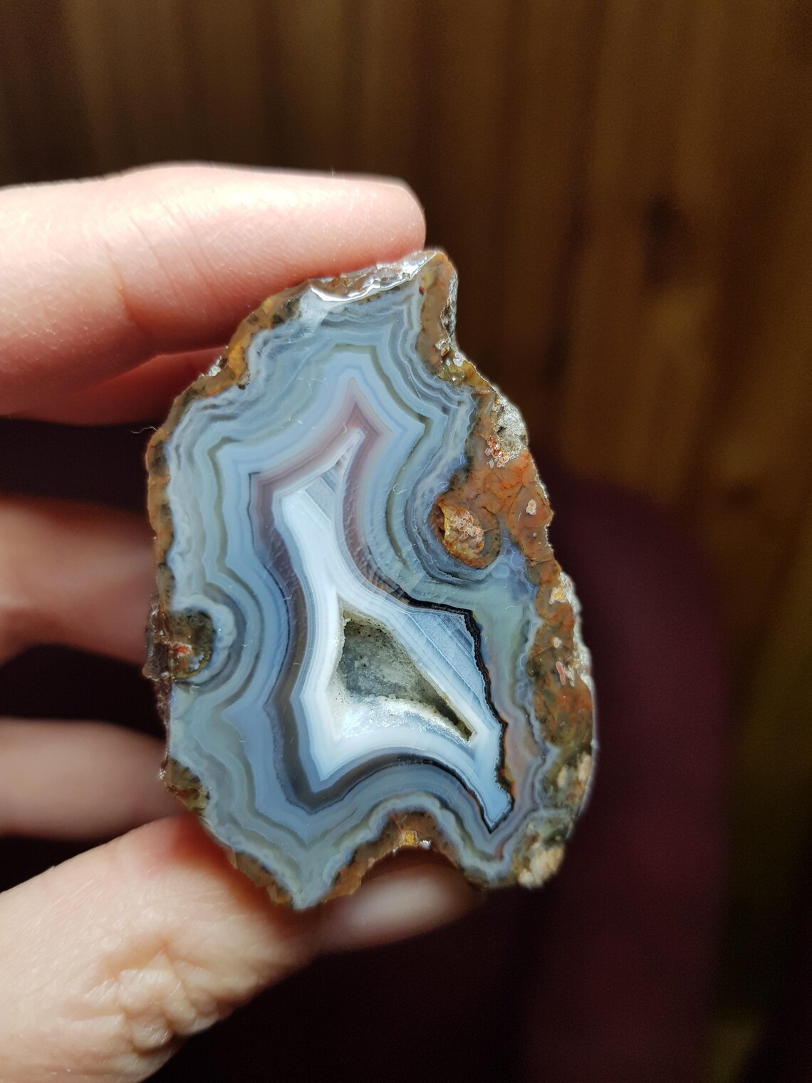 Rare Blue Banded Agate With White Geode | Polished Agate Pair | Healing ...