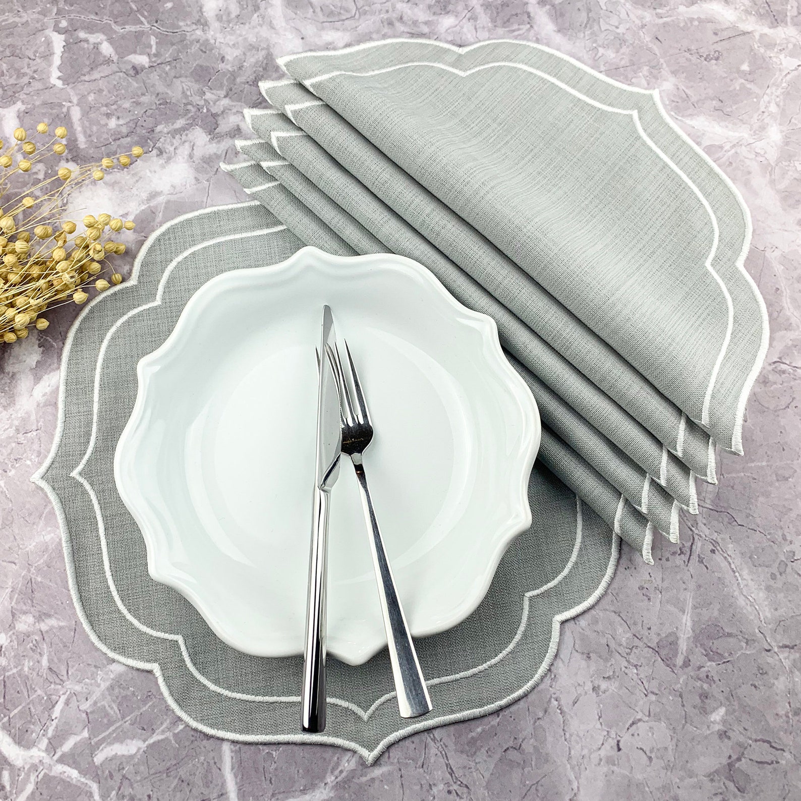 Colorful Linen Medallion Placemats Embroidered Table Mats - Etsy