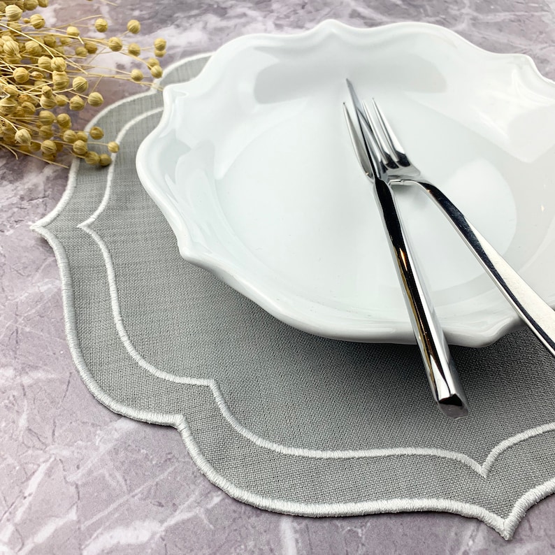 Colorful Linen Medallion Placemats Embroidered Table Mats - Etsy