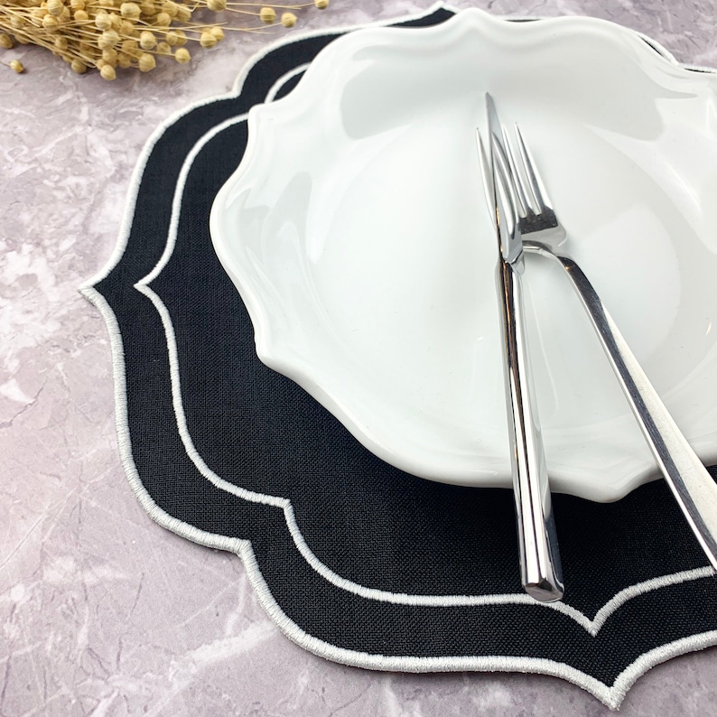 Colorful Linen Medallion Placemats Embroidered Table Mats - Etsy