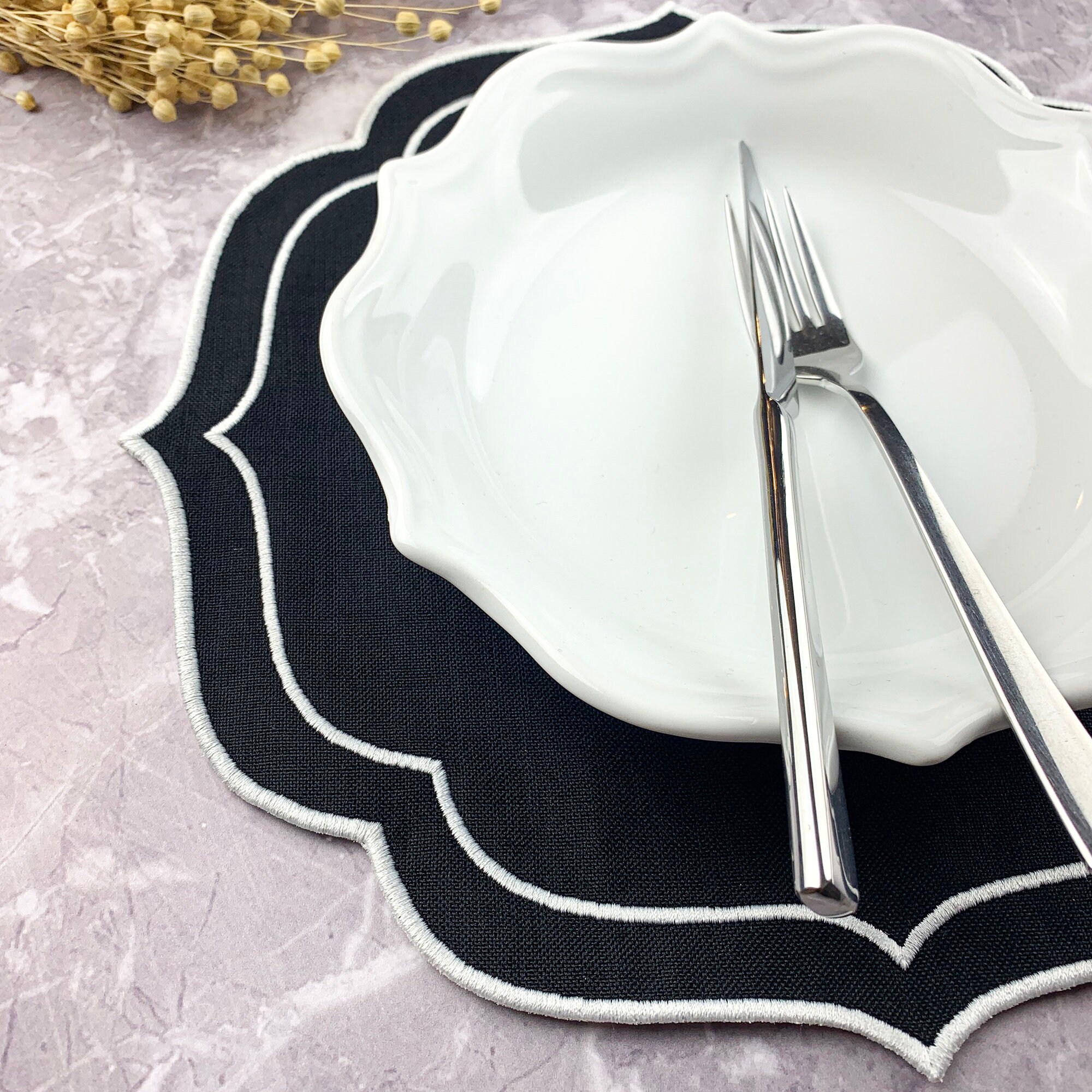 Colorful Linen Medallion Placemats Embroidered Table Mats - Etsy