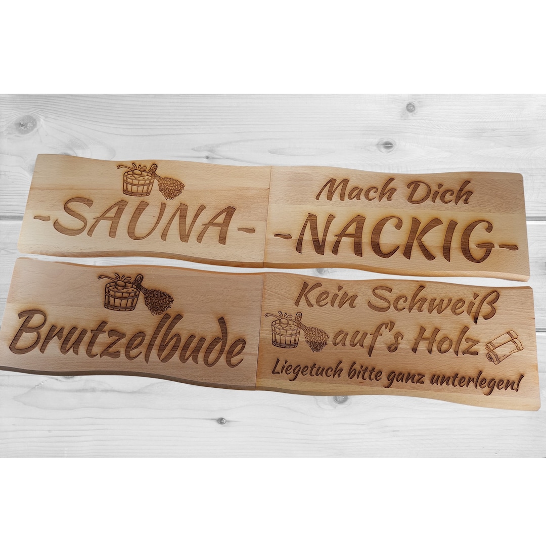 Sauna Sign Various Solid Beech 38 X 17 Cm Kelo Engraving Sign ...