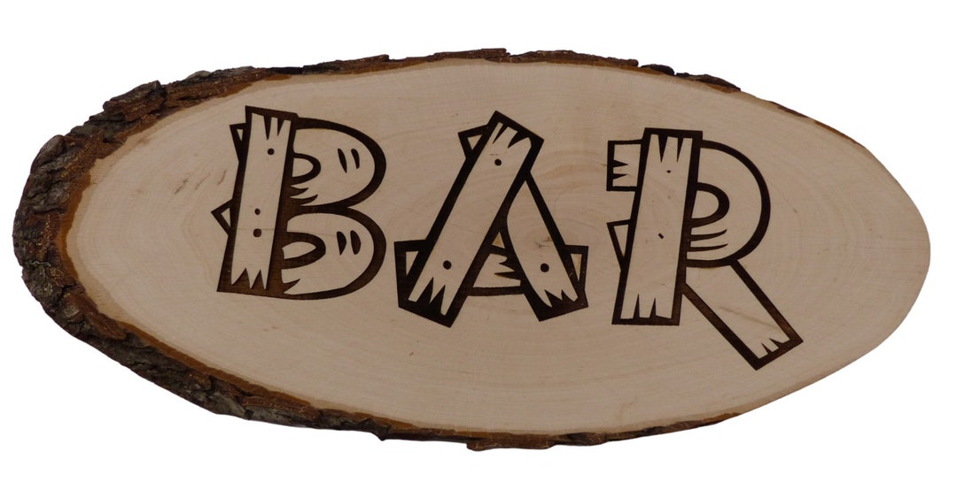 Tree Disc Bark Disc BAR Engraving Sign Gift Wood Alder Untreated Hanger ...