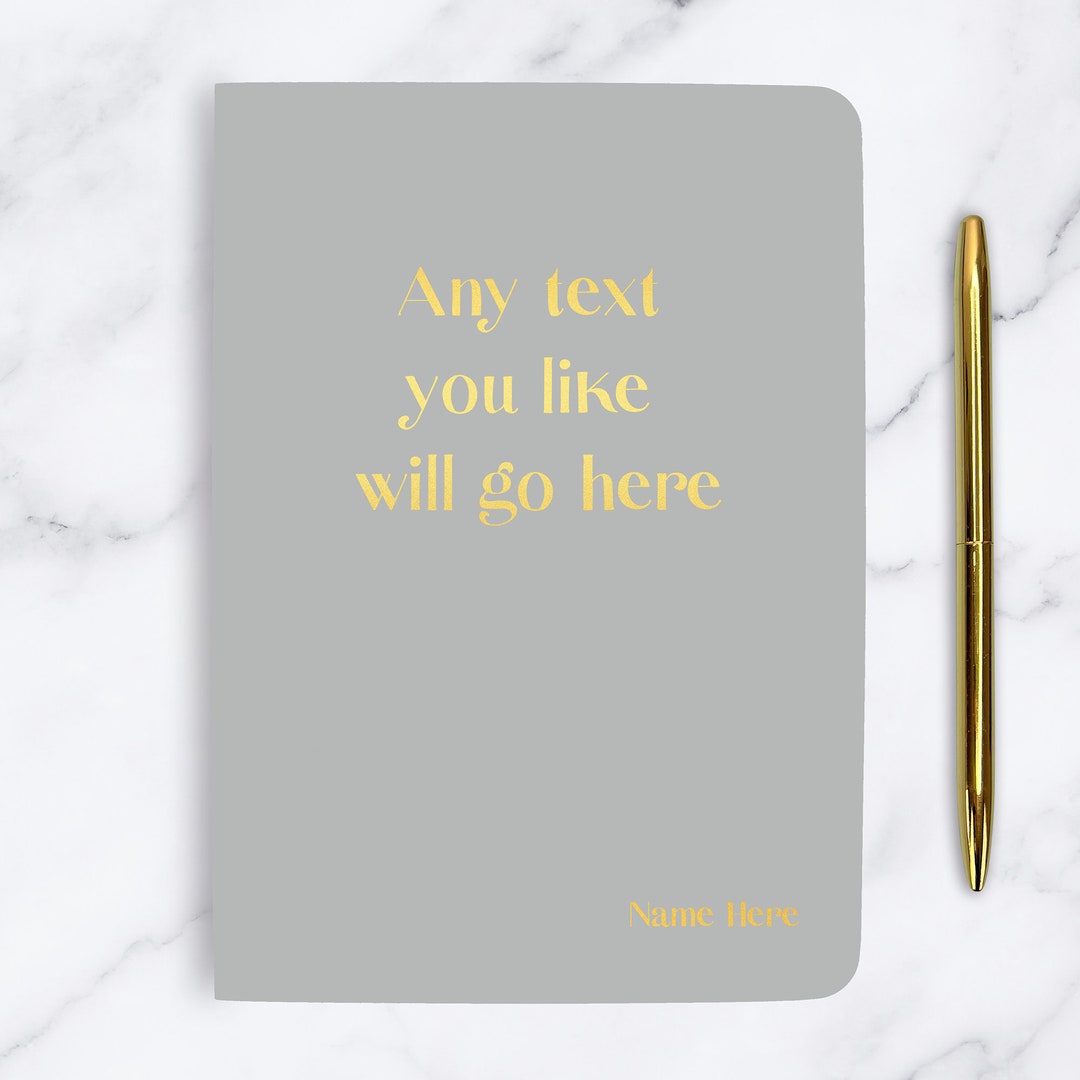 Custom Notebook Any Text Softback Personalised Personalised Stationary ...