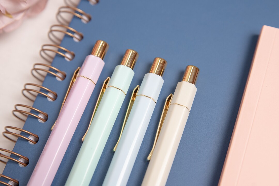 Pastel Hexagonal Ballpoint Pen: Gold Accents, Black Ink - Etsy