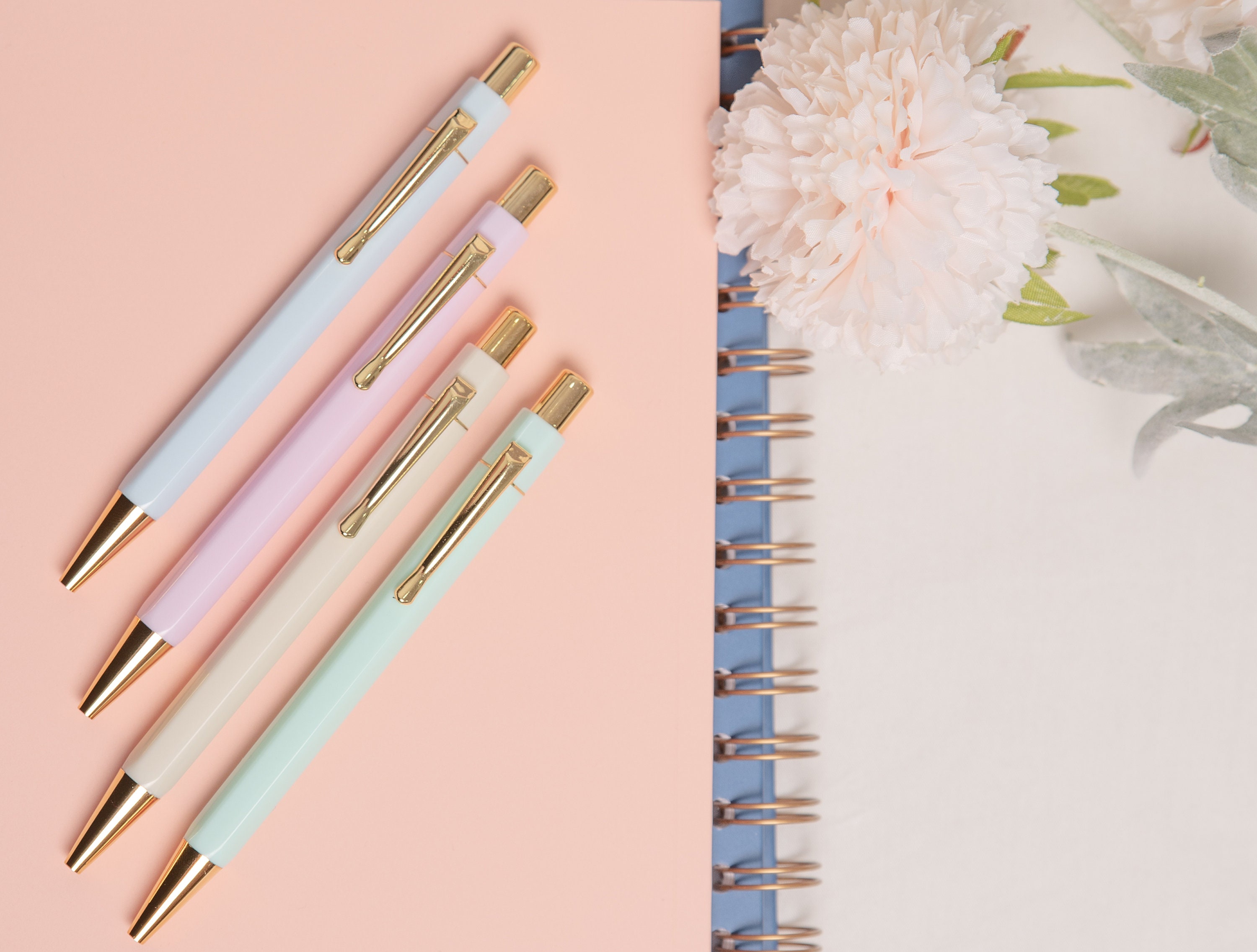 Pastel Hexagonal Ballpoint Pen: Gold Accents, Black Ink - Etsy