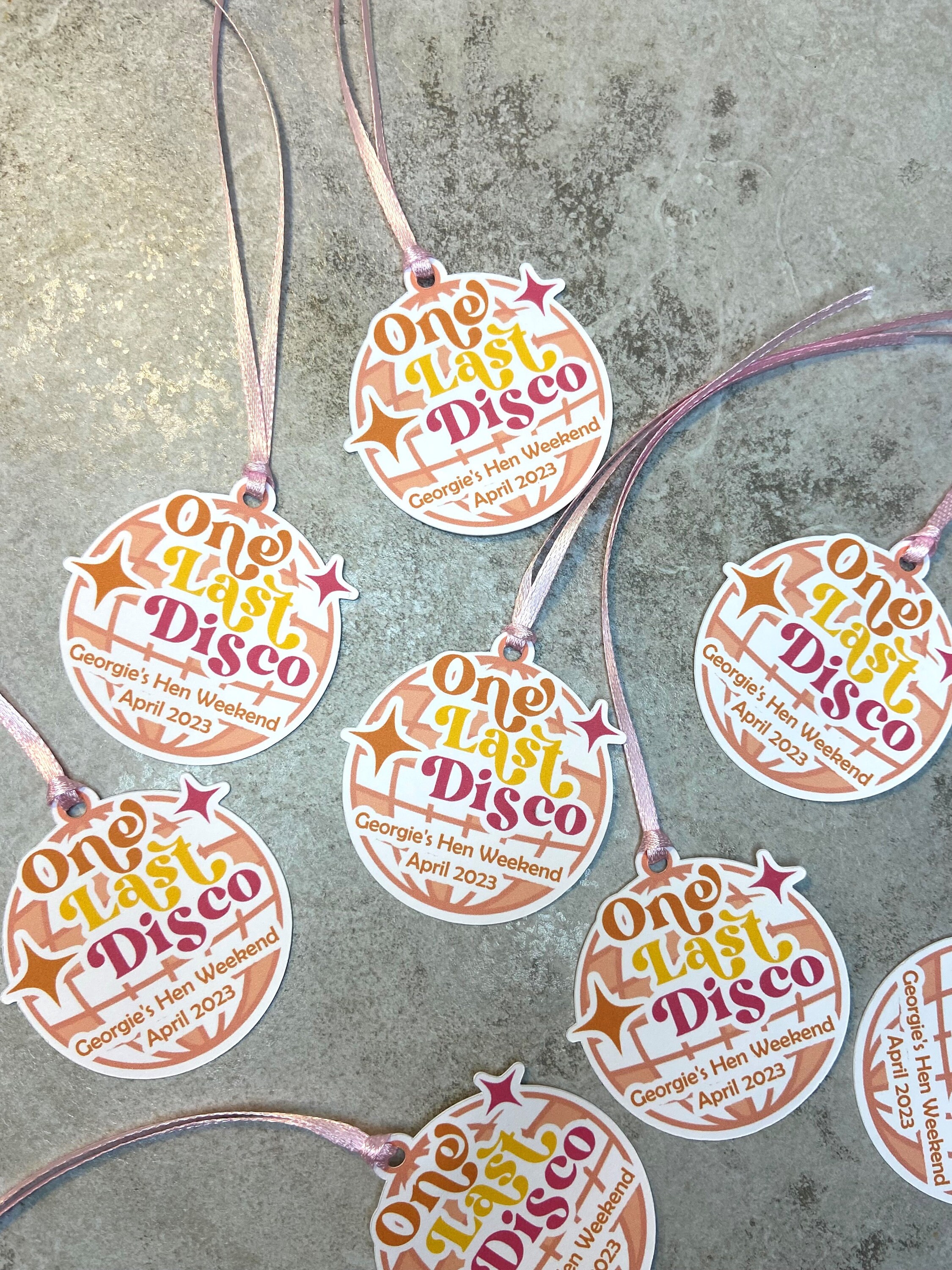 Personalised Set of 8 One Last Disco Gift Tags | Retro Disco | Hen ...