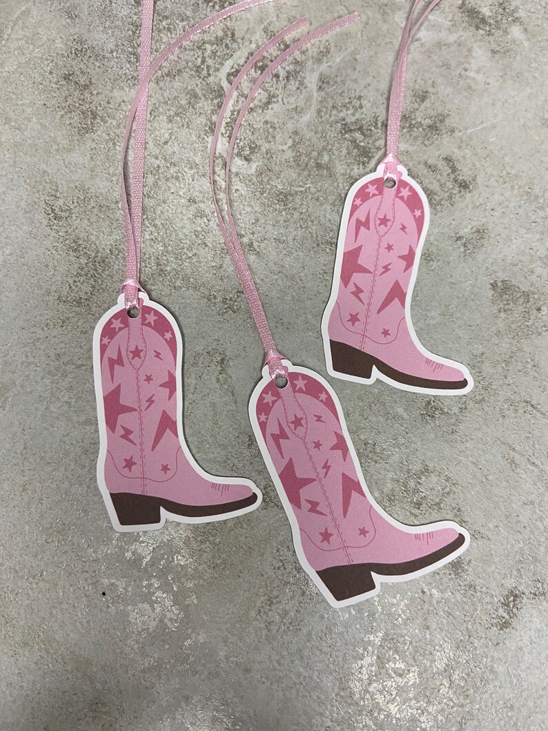 Personalised Set of 9 Cowboy Boot Gift Tags Lets Go Girls - Etsy UK