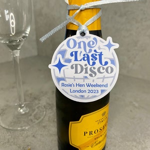 Personalised Set of 8 One Last Disco Gift Tags | Retro Disco | Hen ...