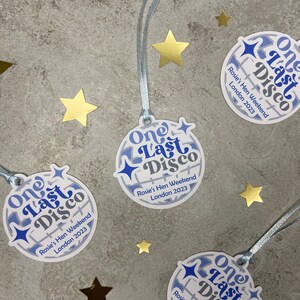 Personalised Set of 8 One Last Disco Gift Tags | Retro Disco | Hen ...