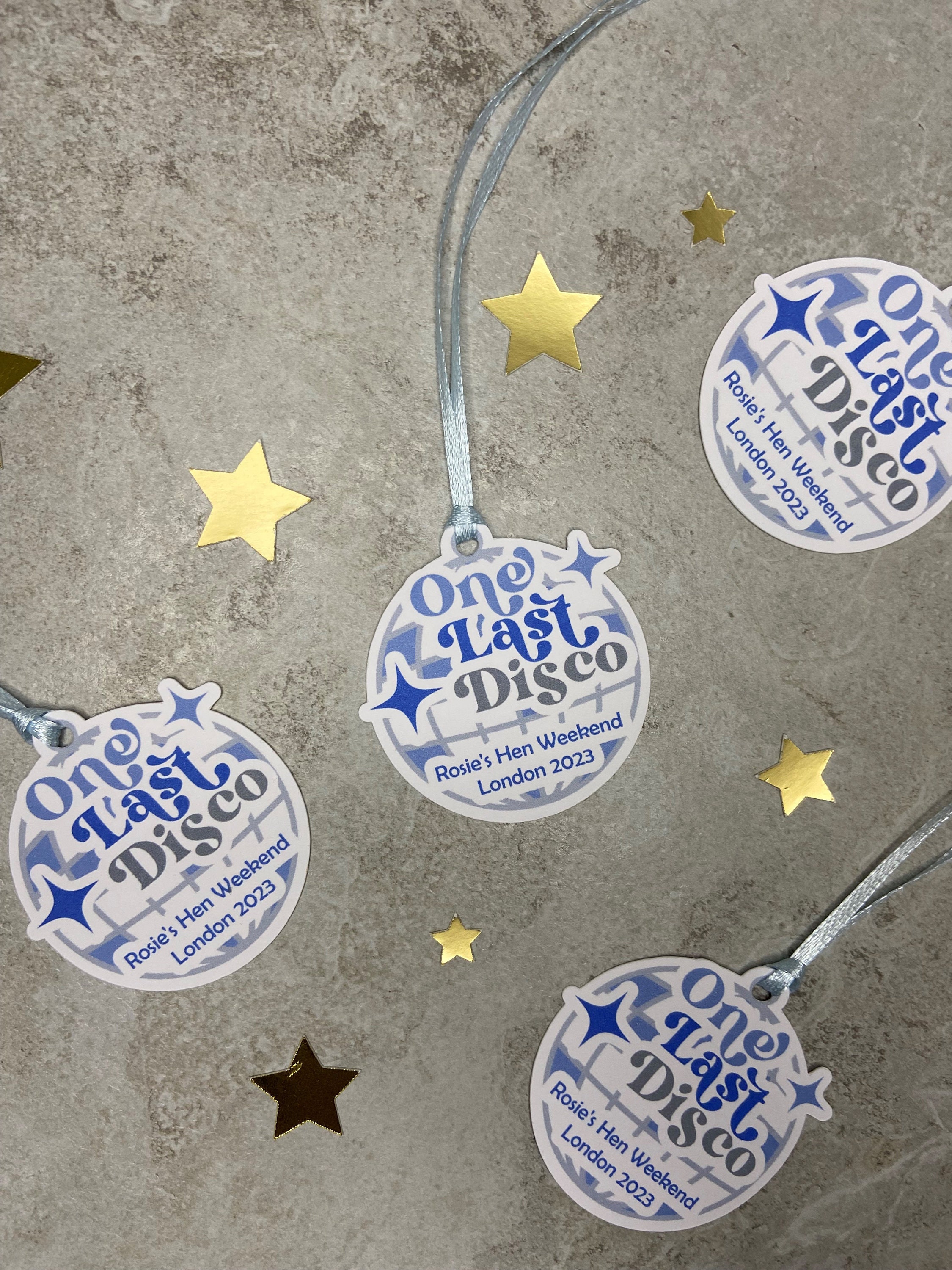 Personalised Set of 8 One Last Disco Gift Tags | Retro Disco | Hen ...