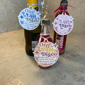 Personalised Set of 8 One Last Disco Gift Tags | Retro Disco | Hen ...