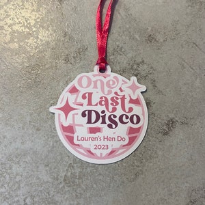 Personalised Set of 8 One Last Disco Gift Tags | Retro Disco | Hen ...