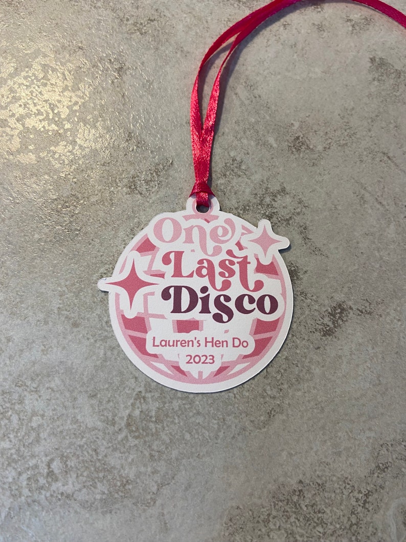 Personalised Set of 8 One Last Disco Gift Tags | Retro Disco | Hen ...