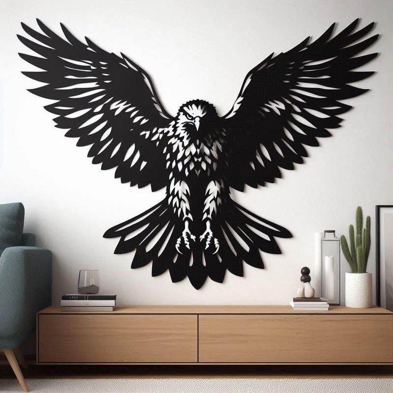 Metal Hawk Wall Art - Etsy