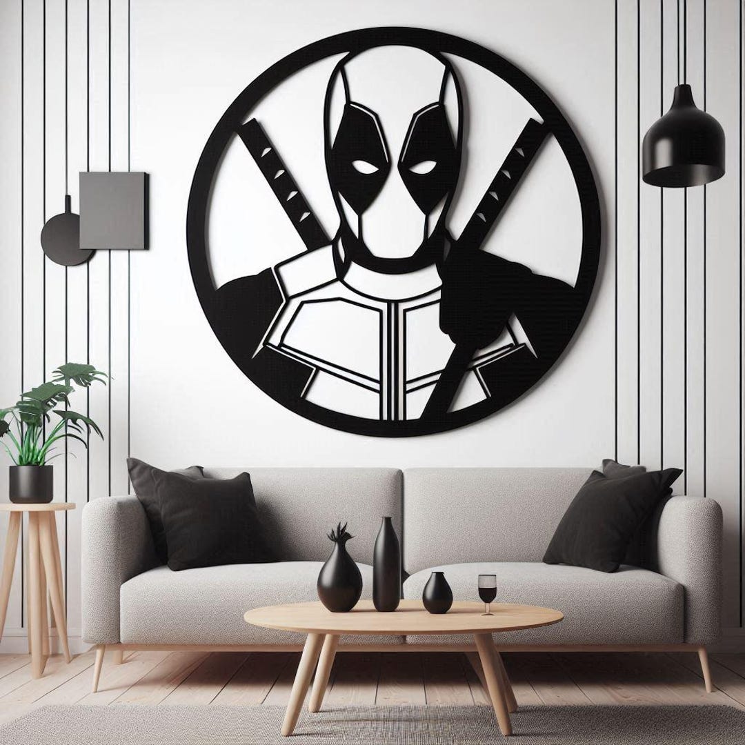 Deadpool Metal Wall Decor, Teen Room Wall Hangings, Super Hero Art, Kid ...