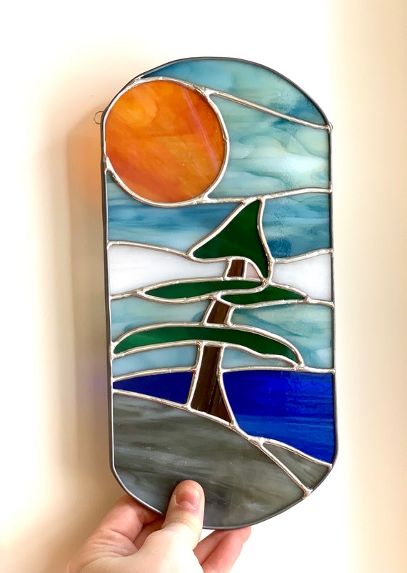 Suncatchers Art & Collectibles Glass Art Georgian bay leaning pine ...