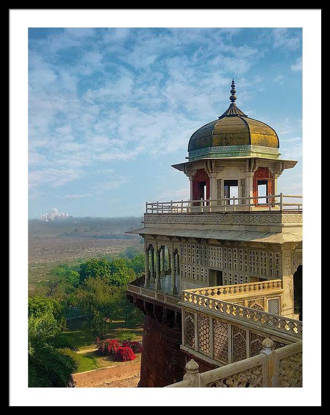 Agra Fort - View of the Taj Mahal, Agra India _ Framed Photograph Print ...