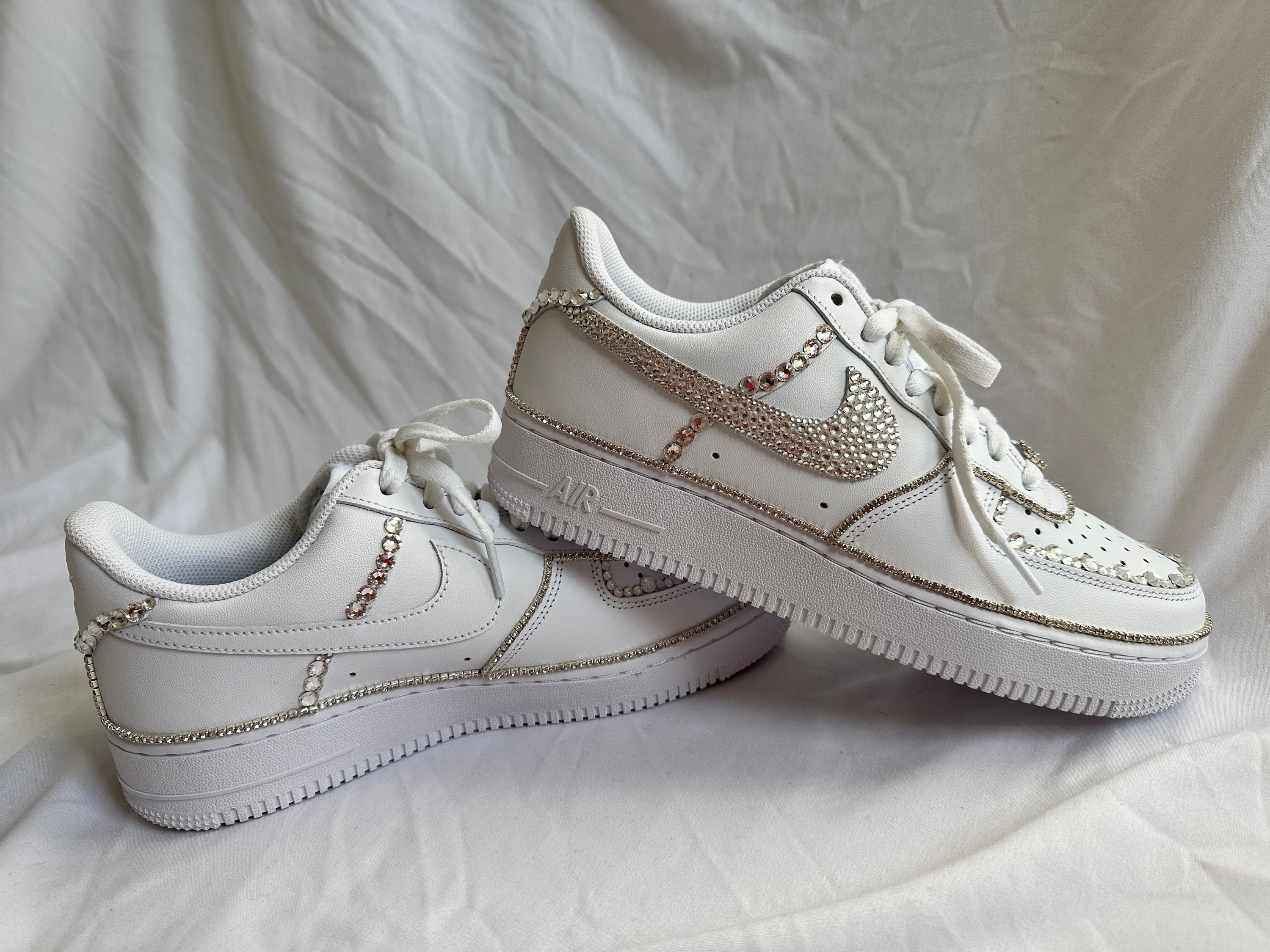 Nike Wedding Air Force 1 Bling Sneakers,wedding Sneakers in White ...