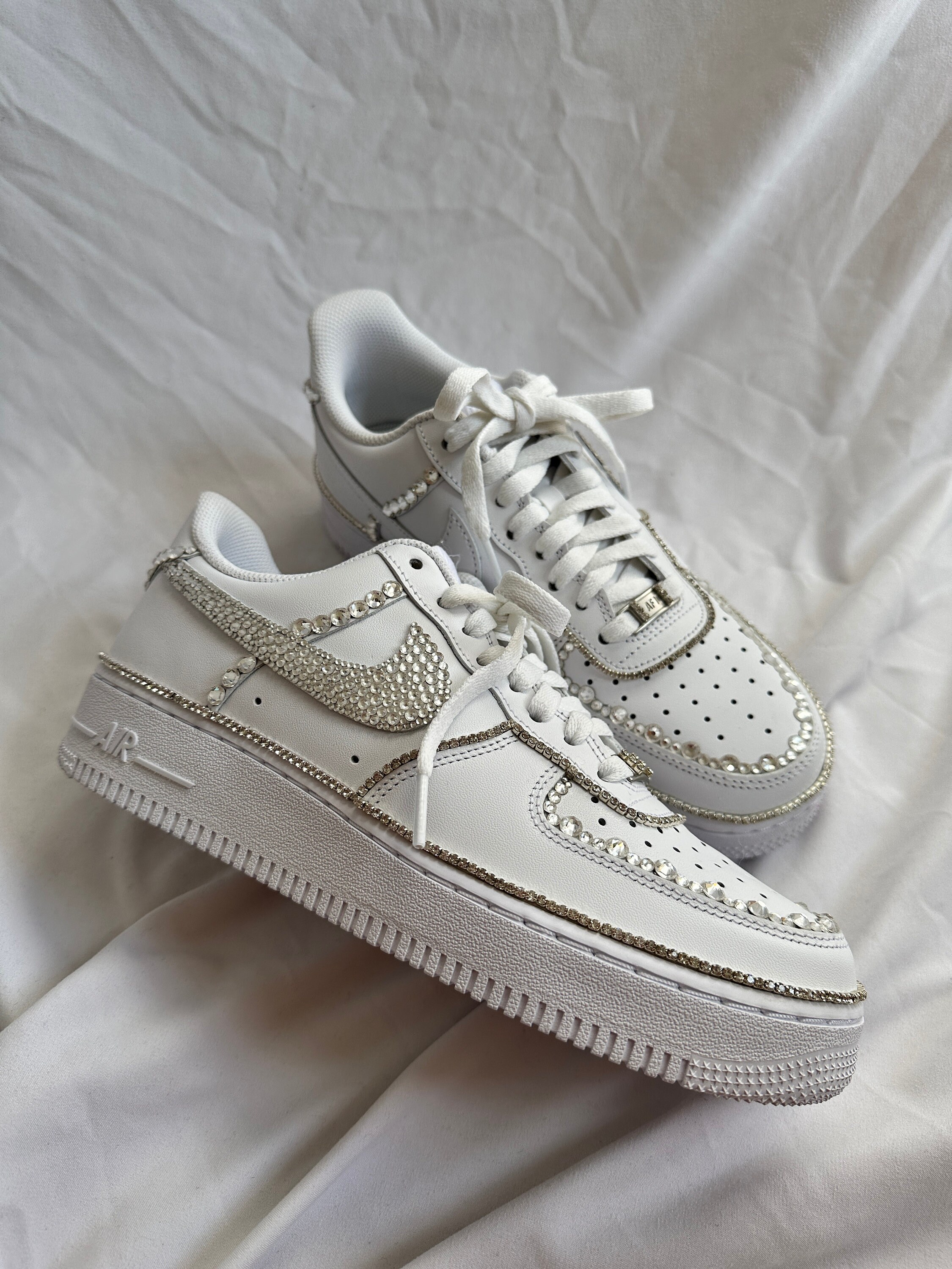 Nike Wedding Air Force 1 Bling Sneakers,wedding Sneakers in White ...