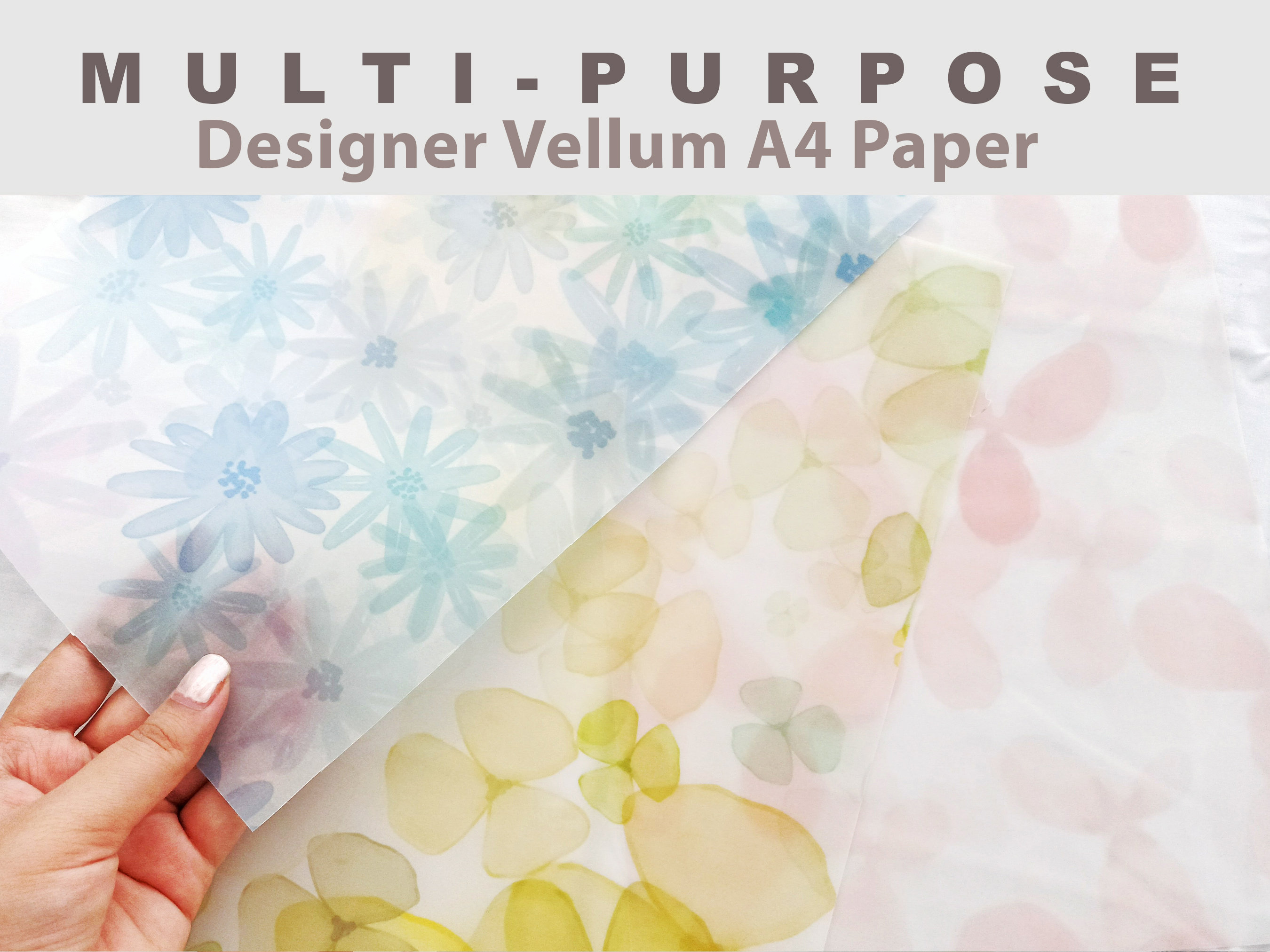 Soft Pattern Translucent Printed Floral Vellum Paper Sheets for Vellum Tags, Vellum Wrap, Vellum ...