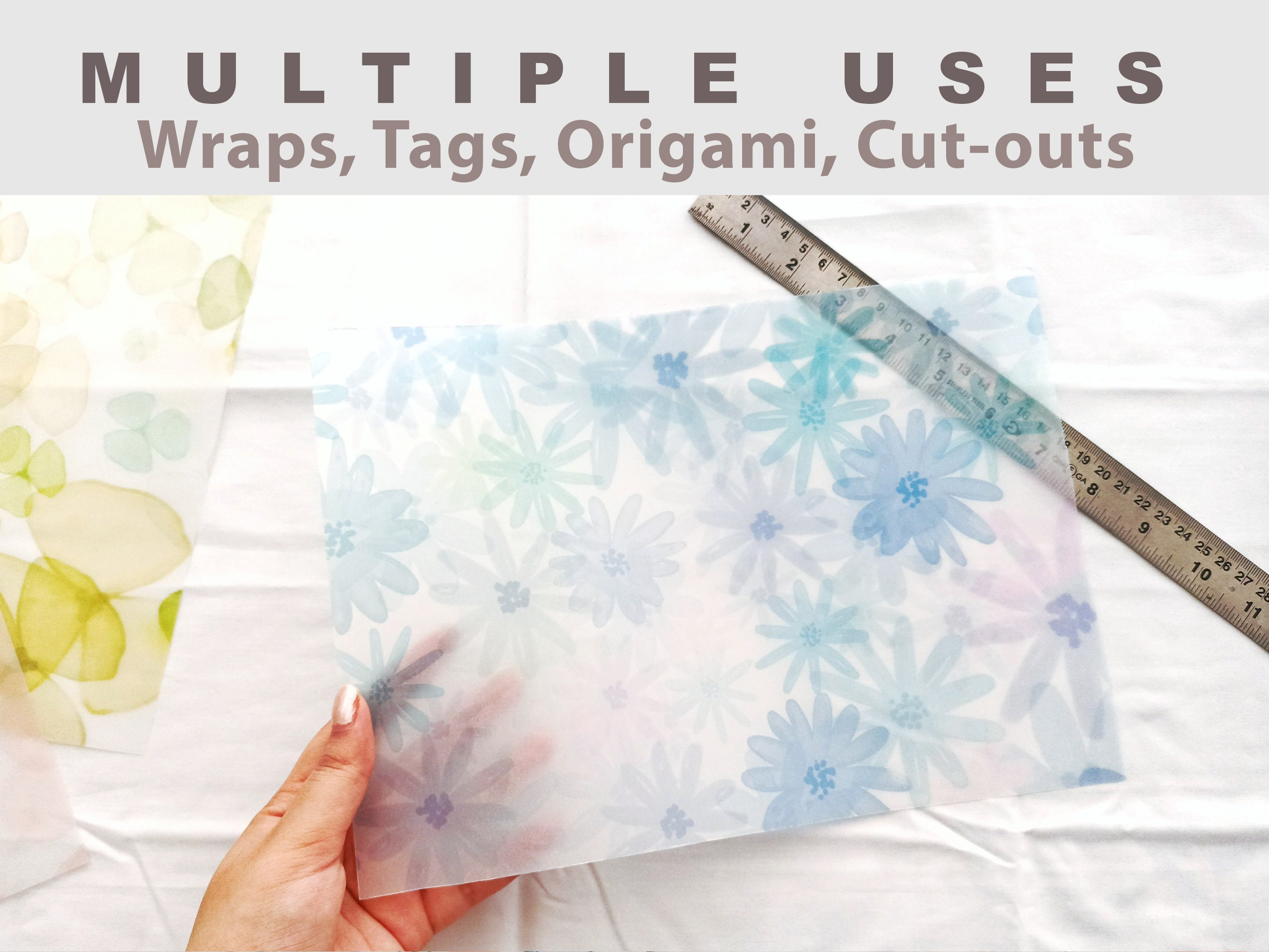Soft Pattern Translucent Printed Floral Vellum Paper Sheets for Vellum ...