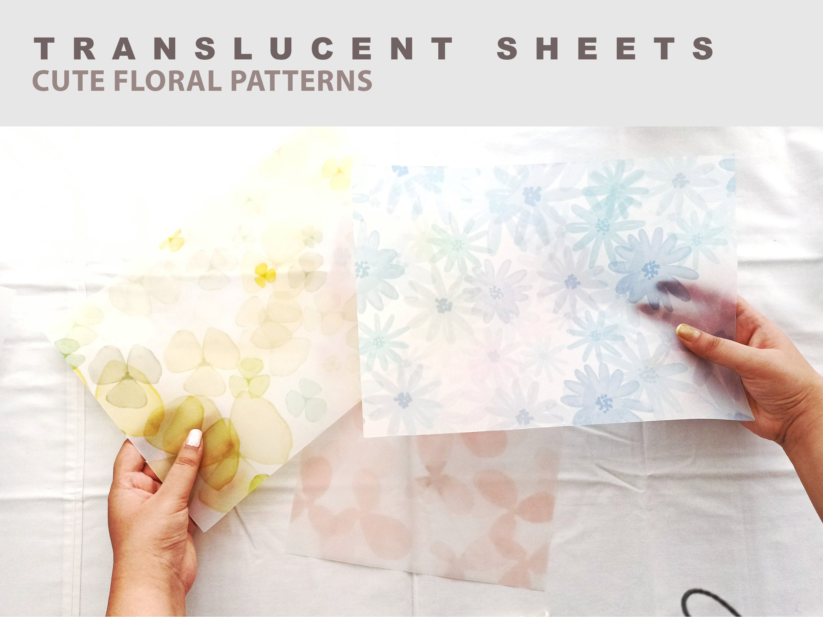 Soft Pattern Translucent Printed Floral Vellum Paper Sheets for Vellum ...
