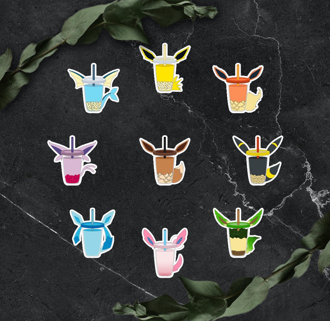 Eeveelution Tea - Clear Boba Vinyl Sticker - Etsy