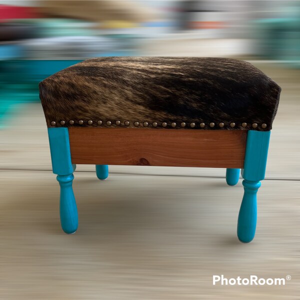 Cowhide Ottoman - Etsy