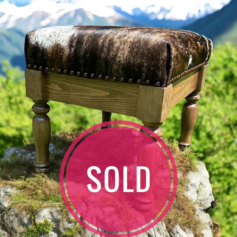 Cowhide Ottoman - Etsy
