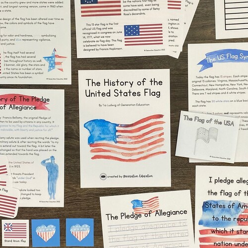United States Flag History Mini Unit - Etsy