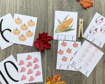 Pumpkin Counting Cards for Kids | Preschool and Kindergarten Counting ...