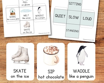 Winter Movement Cards - Etsy