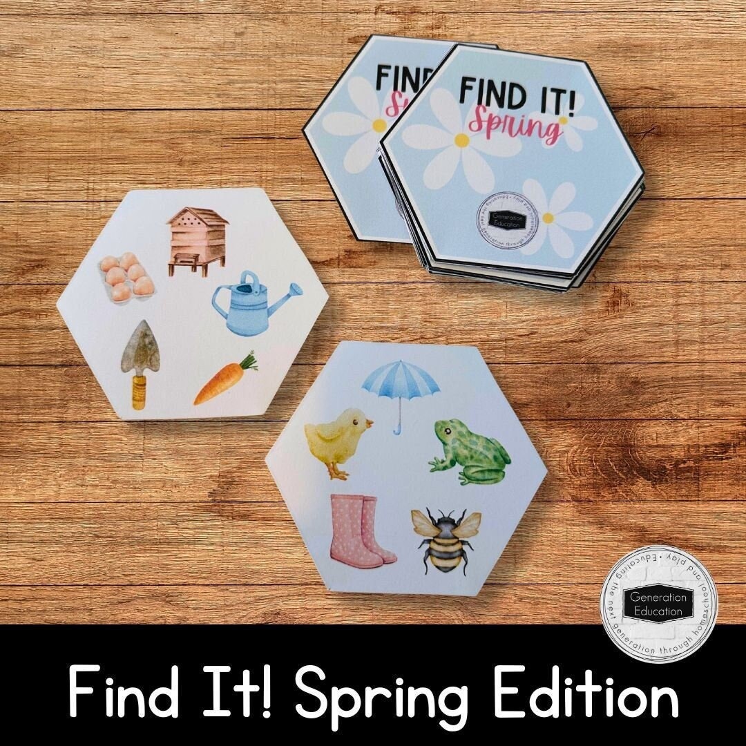 Find It! Spring Edition, Spot It Game, Winter Find It Game, Spot It ...