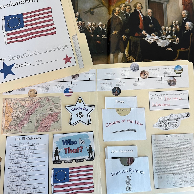 American Revolutionary War Lapbook Kit, Journaling Notebook - Etsy