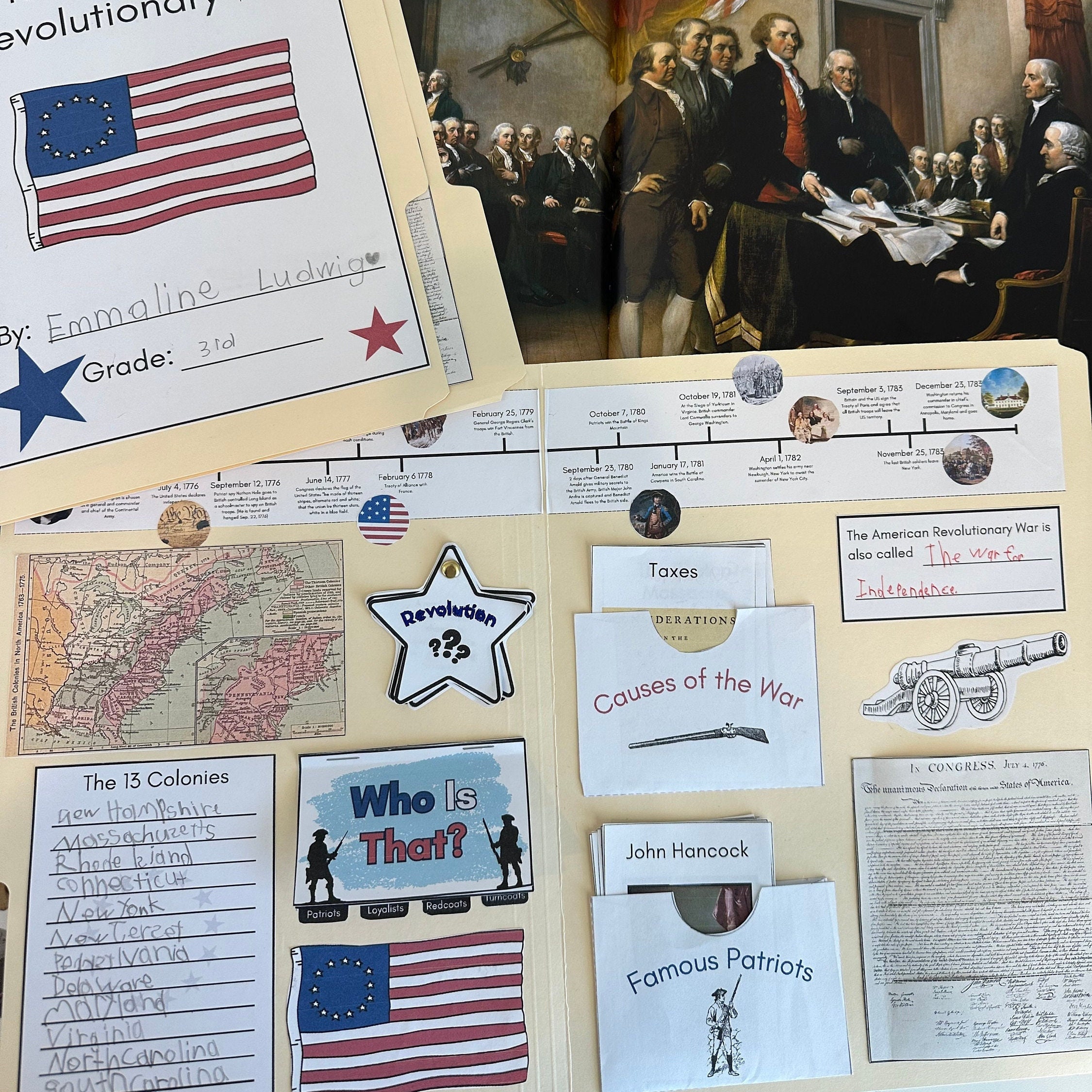 American Revolutionary War Lapbook Kit, Journaling Notebook - Etsy