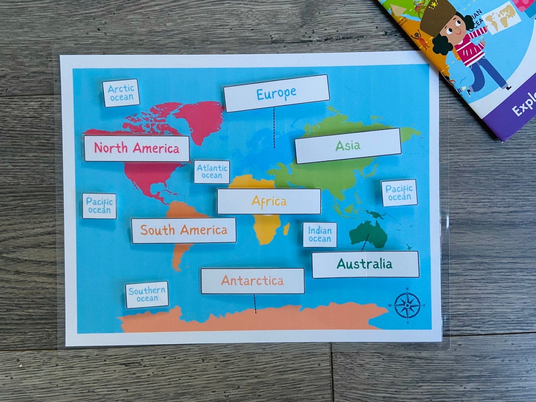 World Map Printable Puzzle - Etsy