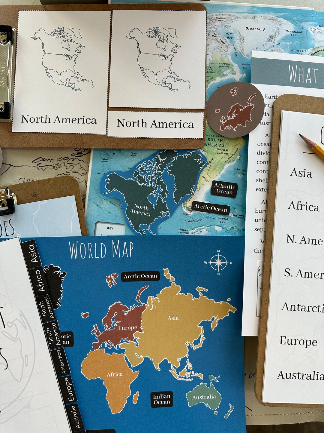 Continents and Oceans - Etsy