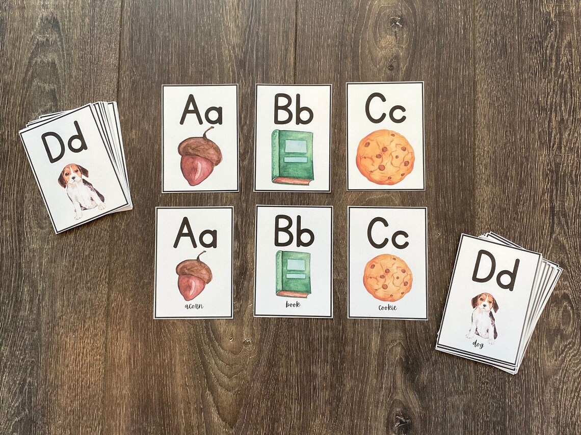 Alphabet Flash Cards - Etsy