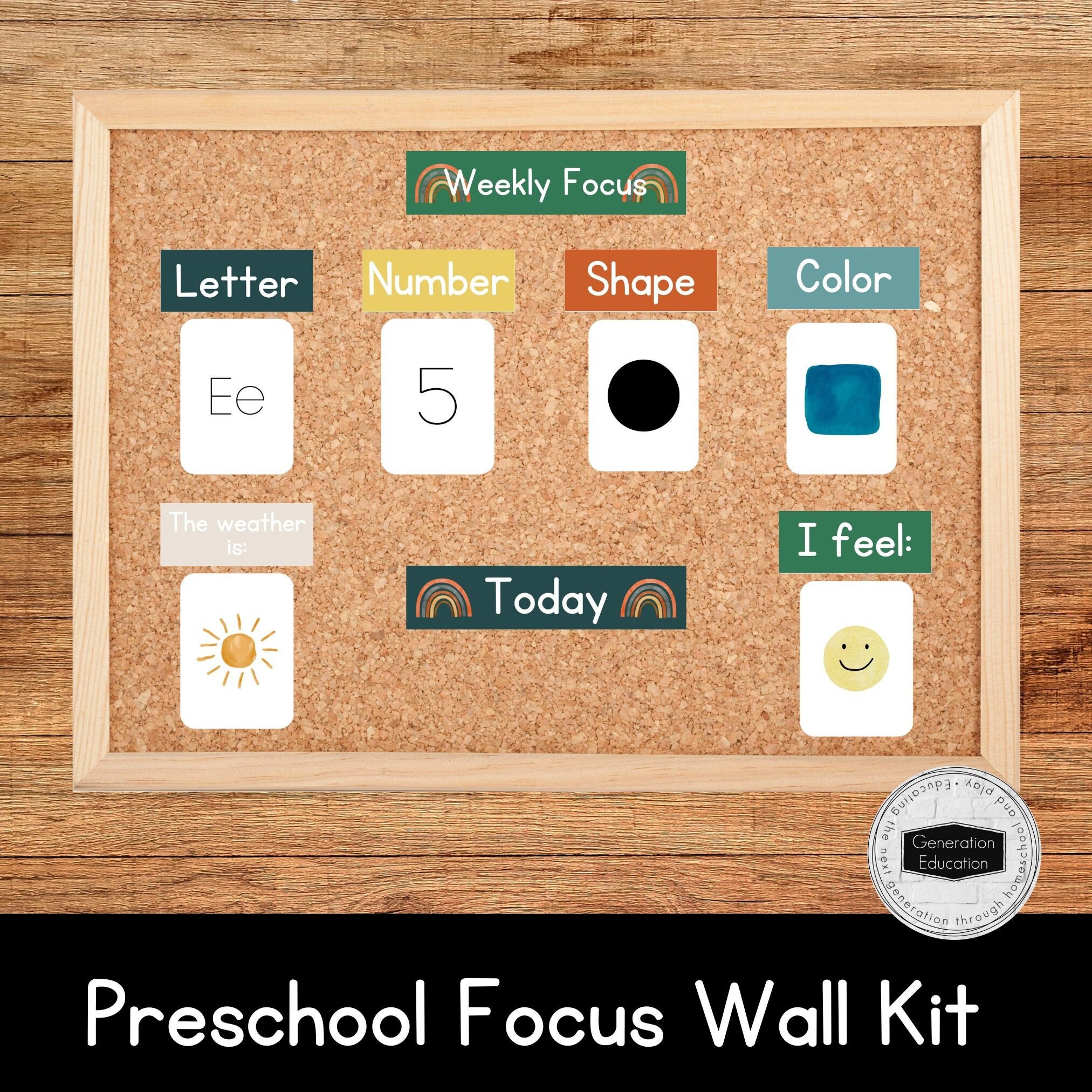 Preschool Focus Board (dark Colors) - Etsy