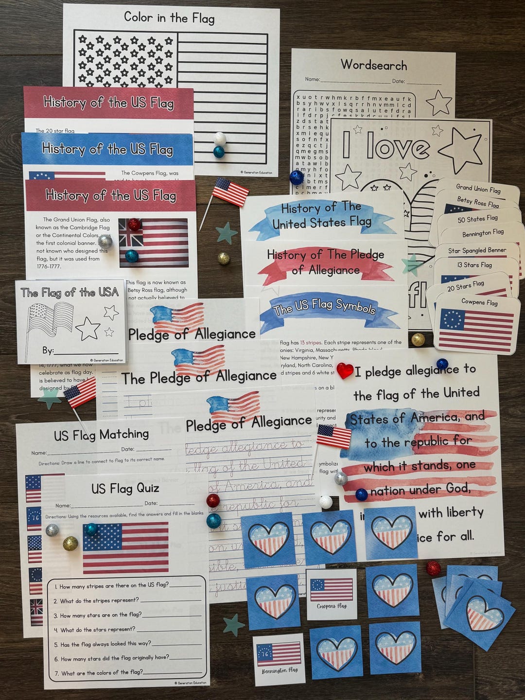 United States Flag History Mini Unit - Etsy