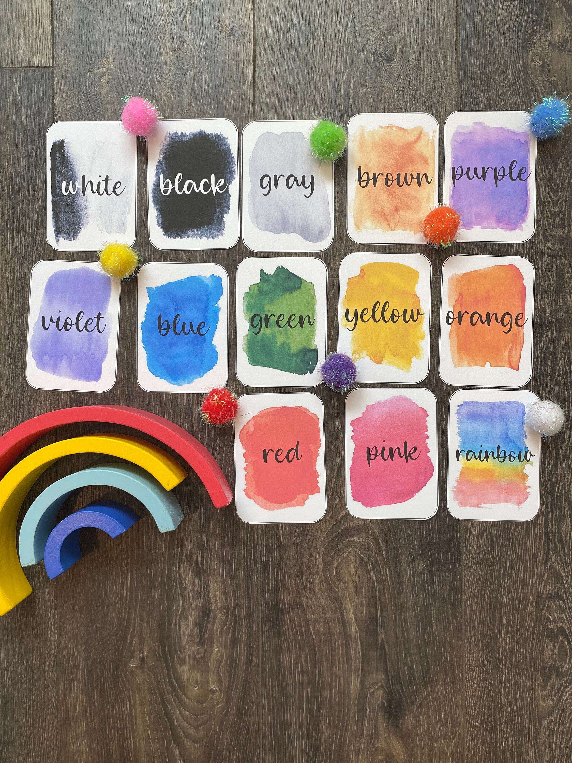 Colors Flash Card Set / Flash Cards for Toddlers / Preschool Printables ...