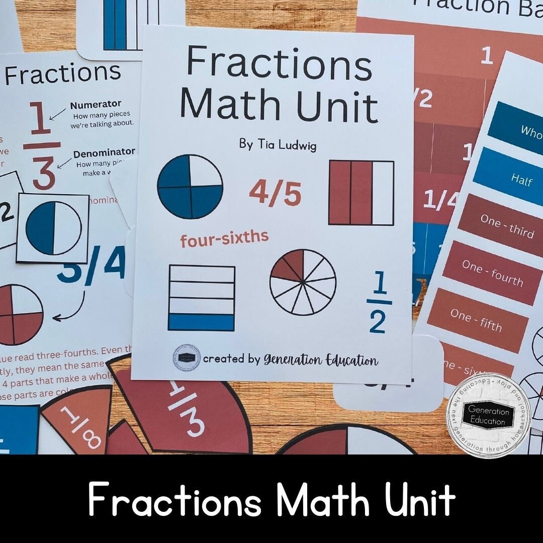 Fractions Math Unit - Etsy