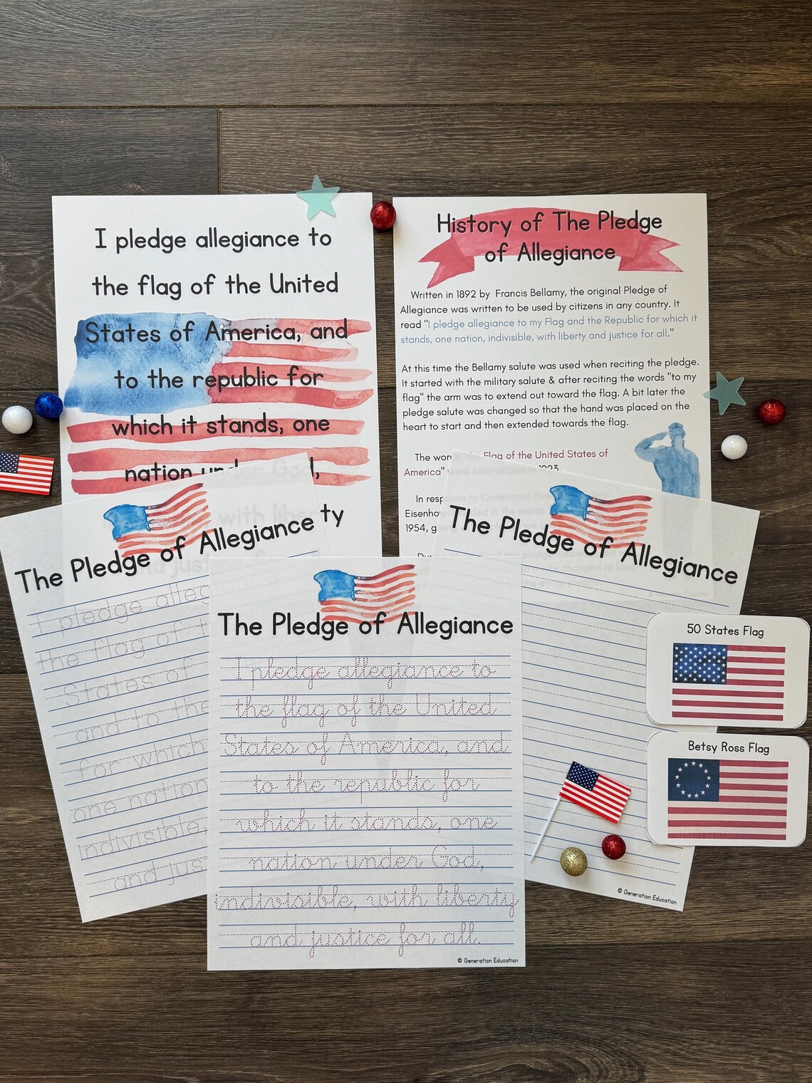 United States Flag History Mini Unit - Etsy