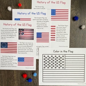 United States Flag History Mini Unit - Etsy