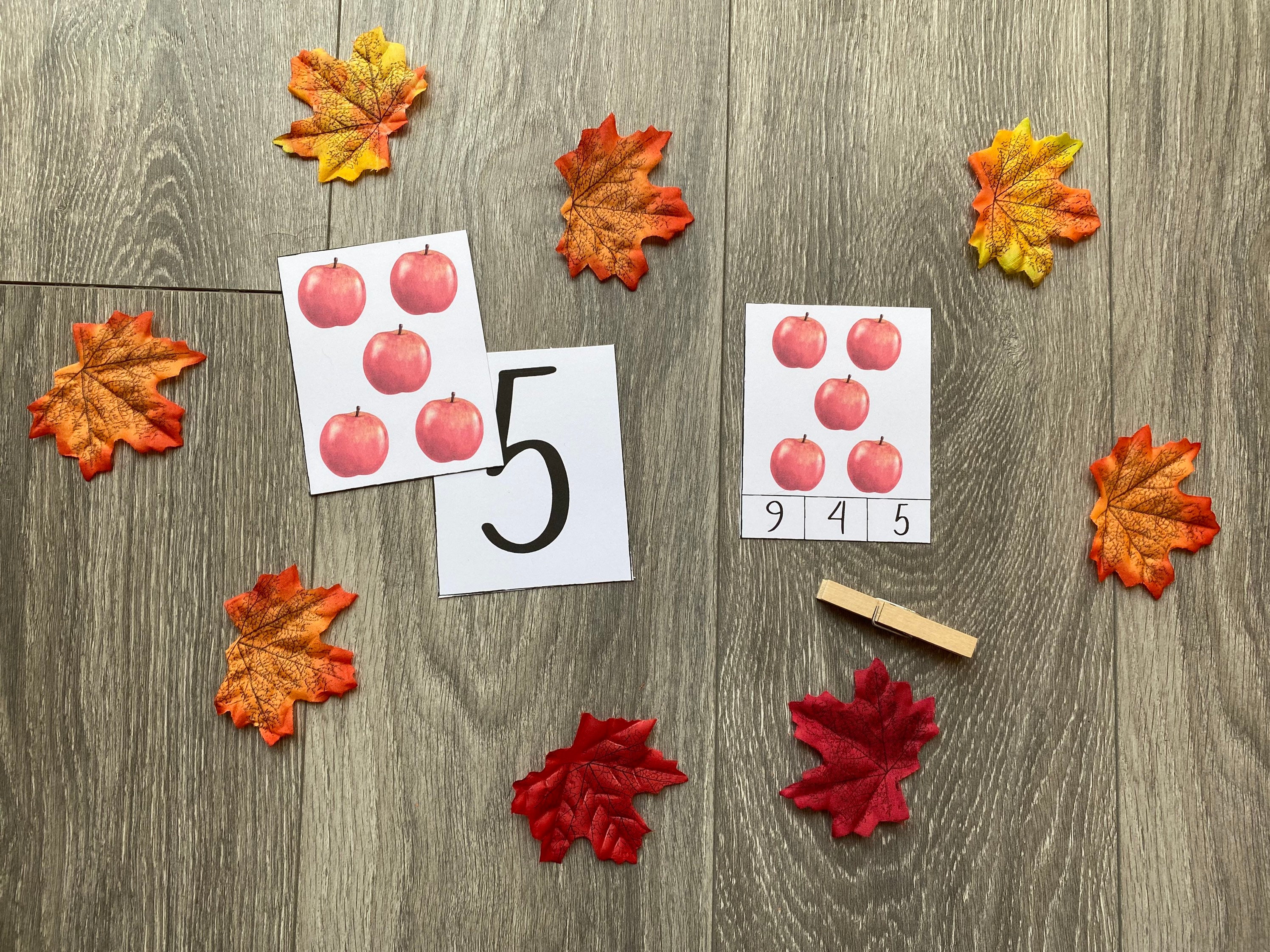 Fall Counting Cards - Etsy