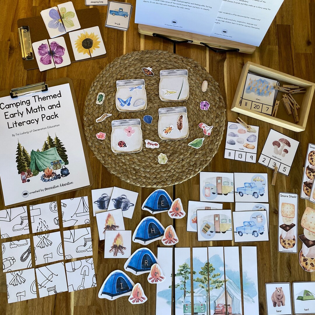 Camping Themed Early Math and Literacy Pack - Etsy