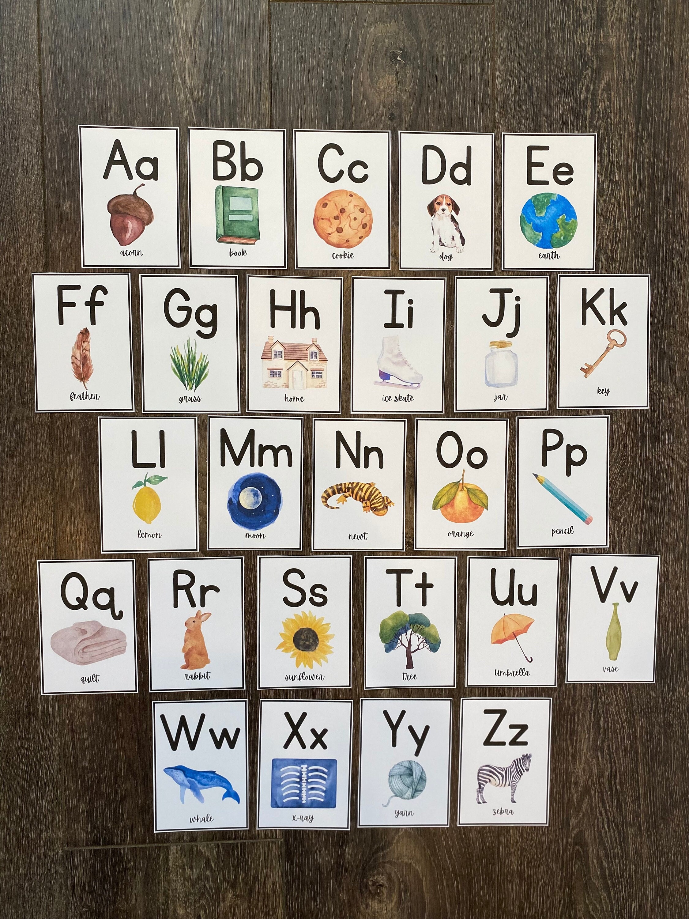 Alphabet Flash Cards - Etsy